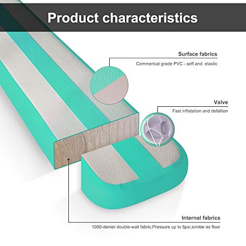 16ft Gymnastic Balance Beam for Home,Air Balance Beams Gymnastics Equipment for Practice Training(mint)