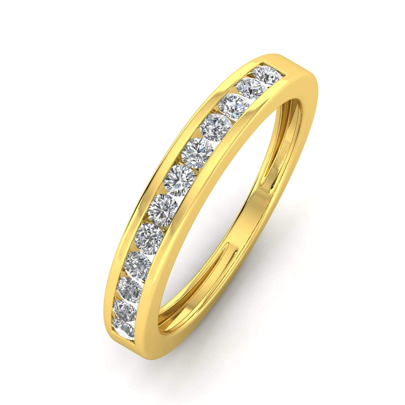1/2ctw Diamond Channel Wedding Band in 10k Yellow Gold (H-I, I2-I3, Size 6)