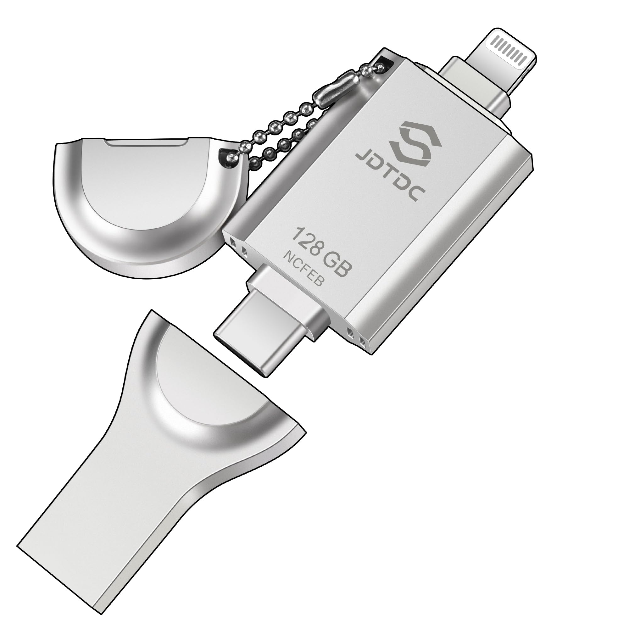 MFi Certified 128GB Photo-Stick-USB-Flash-Drive iPhone-Photo-Storage-Stick USB C iPhone-Flash-Drive-for-Photos External-Storage-iPhone-Thumb-Drive Memory-Stick-for-Android iPad iPhone-Photo-Transfer