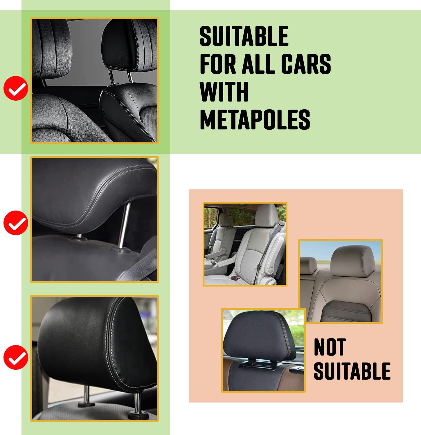ALL4MARIE Car Seat Headrest Support - 360 Degree Adjustable, Memory Foam Car Headrest with Head, Neck, Shoulder Support for Kids and Adults, (Black)