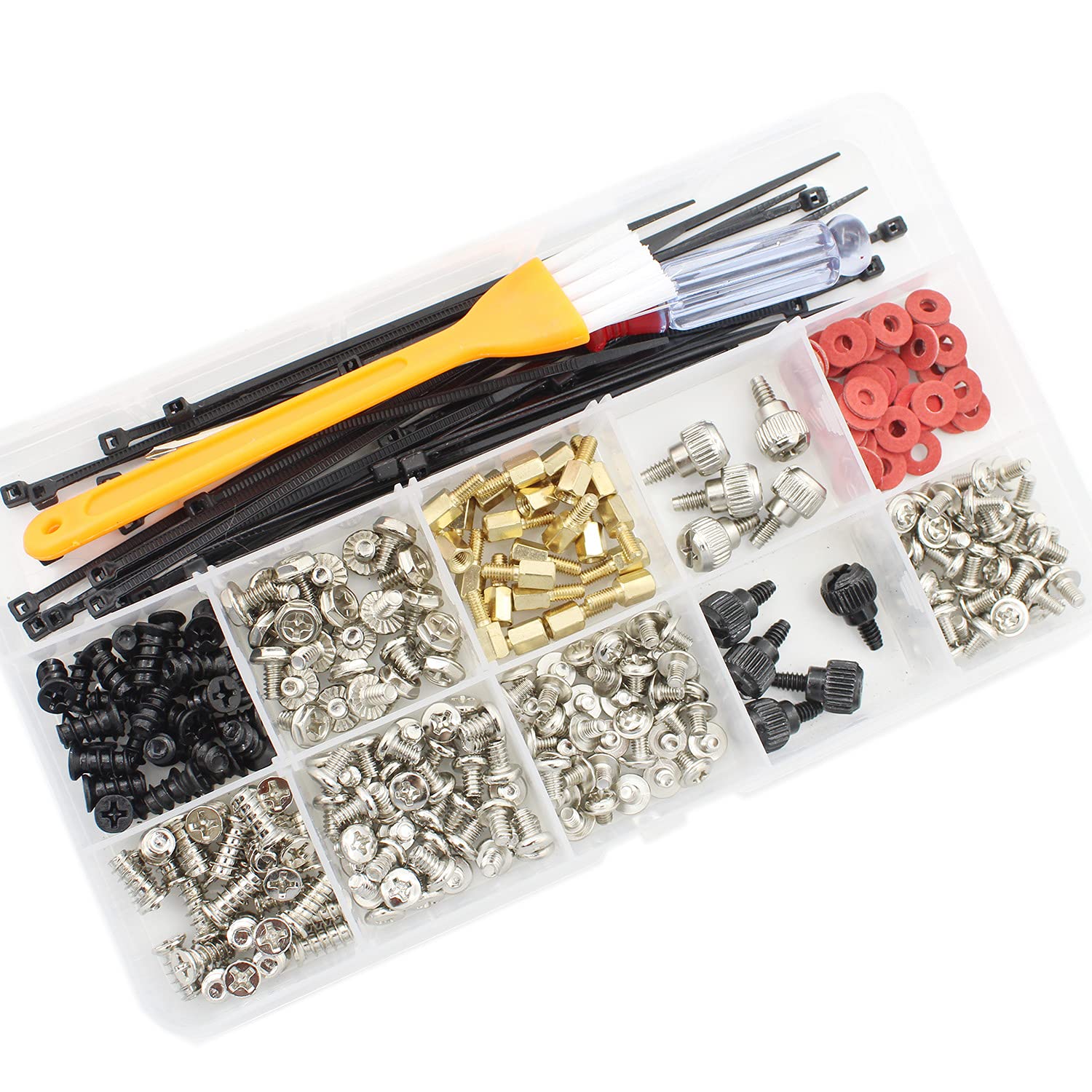 330PCS Personal Computer Screw Kit,TTZEZE PC Spacers Standoffs Screws Insulation Gasket,PC Hardware Bolt Set Assortment for Hard Drive Computer Case,Motherboard,Power,Fan,Graphics Card,CD-ROM,DVD-ROMs