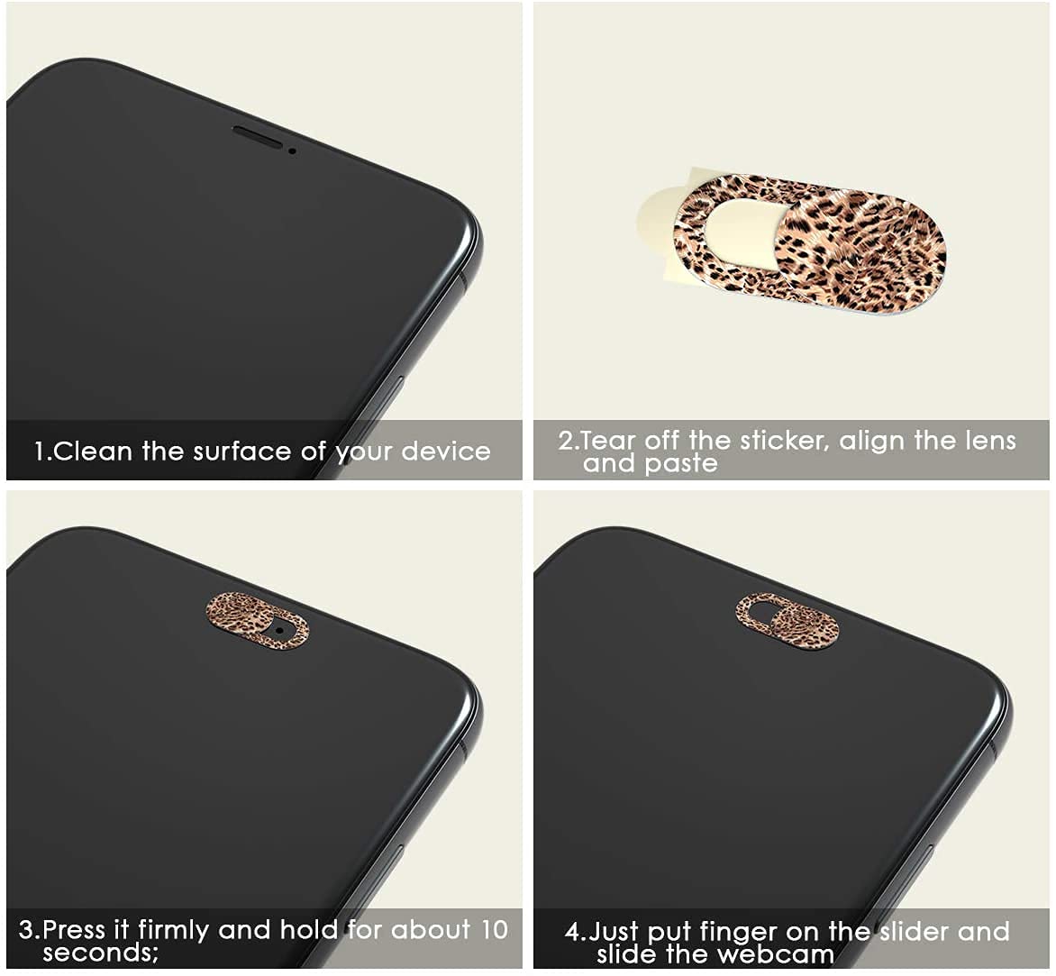 6Pcs Webcam Cover, Camera Cover Slide, Privacy Covers, 0.02-Inch Ultra-Thin Webcam Cover for Laptop, PC, Phone, Protect Your Privacy and Security