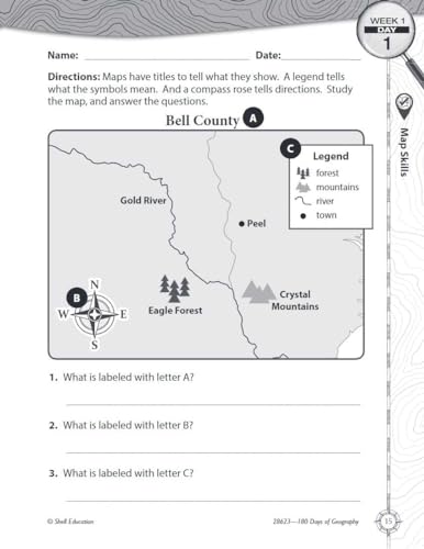 180 Days™: Social Studies, Geography for 2nd Grade Practice Workbook for Classroom and Home, Cool and Fun Practice Created by Teachers (180 Days of Practice)