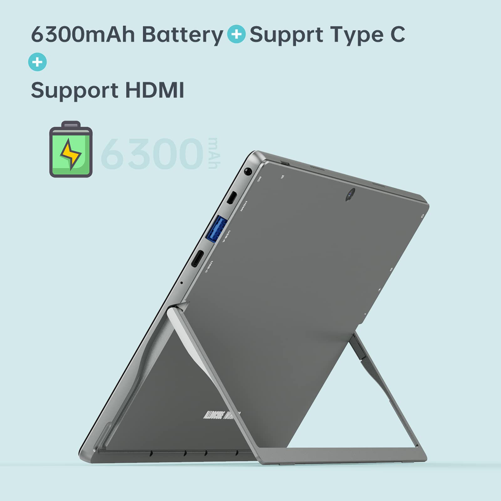 ALLDOCUBE iWORK20 2-in-1 Laptop, Tablet PC with Keyboard (and Stylus Pen), 10.1" Windows Tablet, Intel N4020 CPU, 4GB RAM/128GB ROM, Windows 10, Type-C, Support HDMI, Convertible Laptop