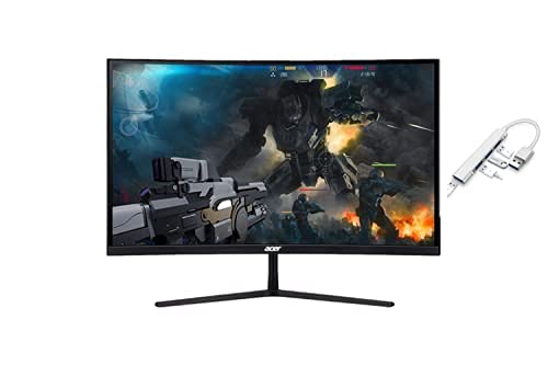Acer Pbmiiipx 27" 1500R Curved WQHD (2560 x 1440) VA Gaming Monitor | AMD Radeon FreeSync2 HDR Technology | DCI-P3 | VESA Certified DisplayHDR400 | 4ms Response Time | Black | with USB3.0 HUB Bundle