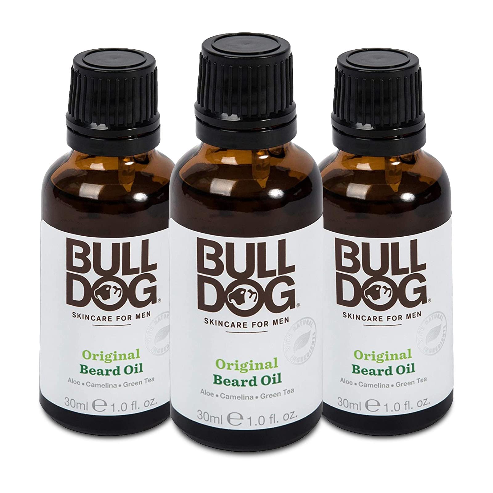 Bulldog Mens Skincare and Grooming Original Shave Oil for Beard Care, 1.0 Ounce (3 Pack)