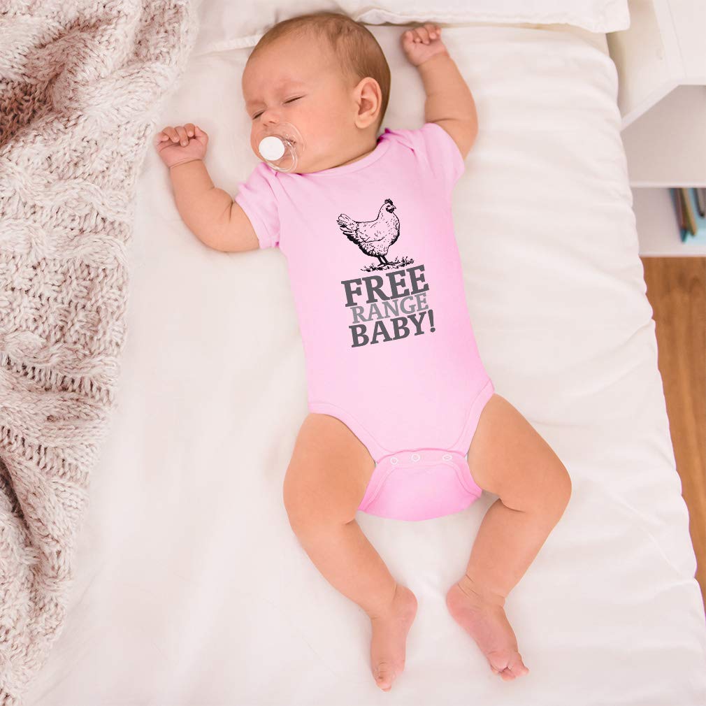 Baby Bodysuit Free Range Baby! Chicken Farm Funny Cotton Boy & Girl Baby Clothes White Design Only 6 Months