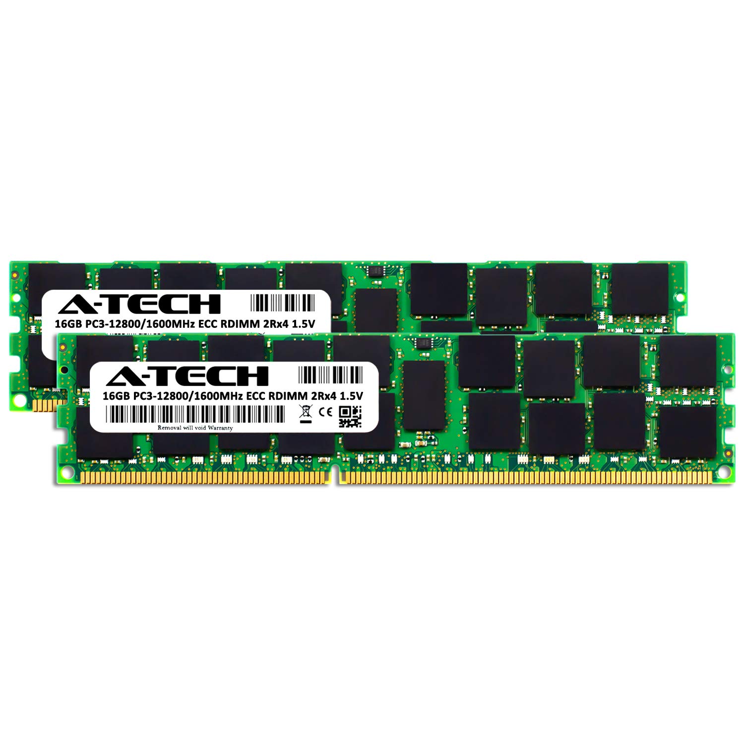 A-Tech 32GB (2x16GB) RAM for Dell PowerEdge T320, T420, T620 Tower Servers | DDR3 1600MHz ECC-RDIMM PC3-12800 2Rx4 1.5V 240-Pin ECC Registered DIMM Server Memory Upgrade Kit