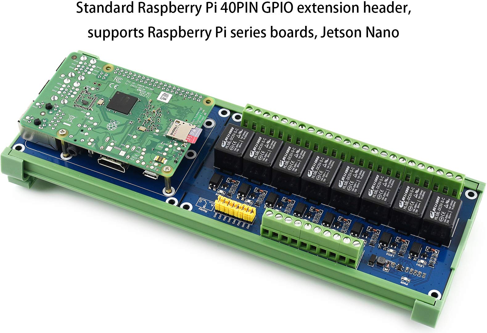 8 Channel Relay Module Board for Raspberry Pi 4B/3B+/3B/2B/A+/B+/Zero,Jetson Nano 8-CH Relays Loads up to 5A 250V AC or 5A 30V DC