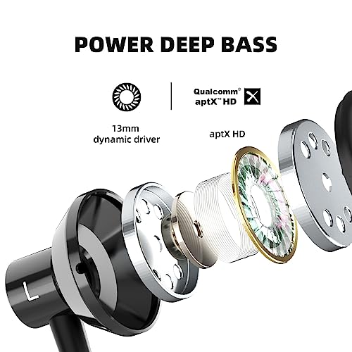 SoundMAGIC S20BT Neckband Bluetooth Headphones Wireless Earphones HiFi Stereo in Ear Headset with Microphone Lightweight Sports Earbuds Long Playtime Stable Connection Black