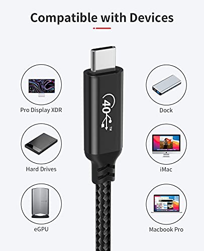 NIMASO [USB-IF Certified] Thunderbolt 4 Cable 3.3ft 40Gbps USB 4 Cable, USB C Display Cable with 8K Video and 100W Charging, Compatible with MacBook Pro, iMac, iPad, Thunderbolt 3 Cable, Hub,USB-C