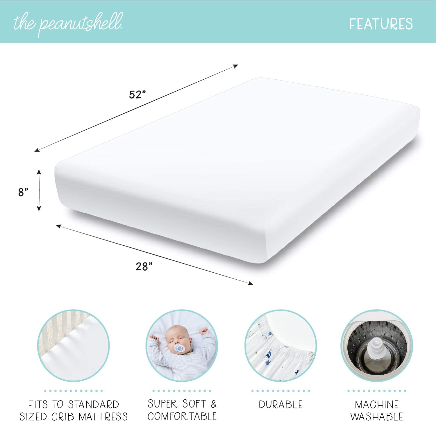 The Peanutshell Dinosaur Crib Bedding Set - 5 Piece Collection - Crib Comforter, Crib Skirt, 3 Fitted Crib Sheets