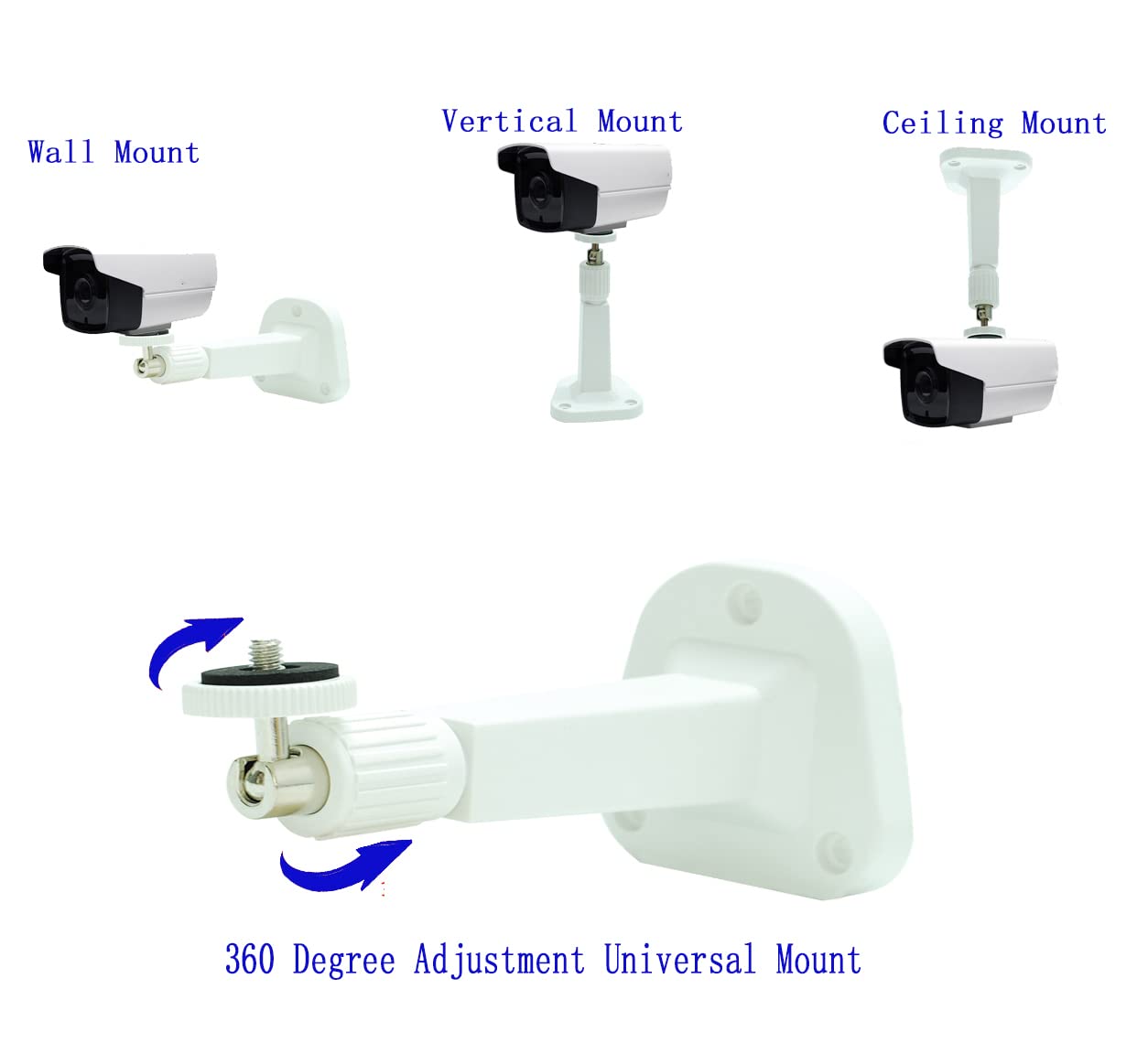 Adjustable Universal Wall Ceiling Mounts, Bestga BS07 15.5cm Pan Tilt Security Camera Brackets for CCTV CCD Box Body Dome Bullet Camera Home Surveillance System