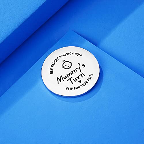 CJ&M Fun New Parents Decision Coin, Engraved Wooden Fun Coin for Decision Making, New Baby Gift