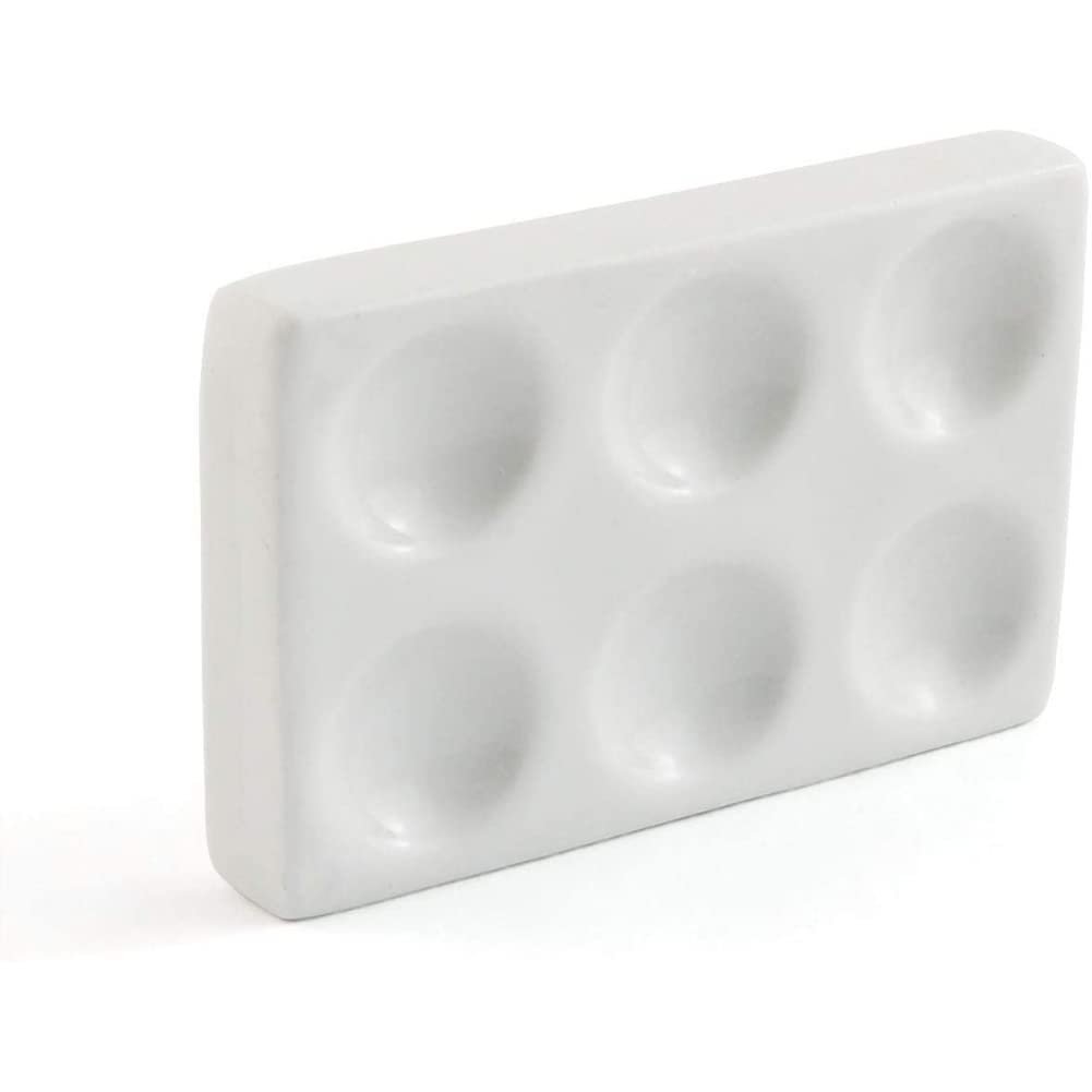 1PC White Porcelain Spot Plate 6 Wells Laboratory Spotting Reaction Plate Best for Laboratory Chemical Experiment Testing