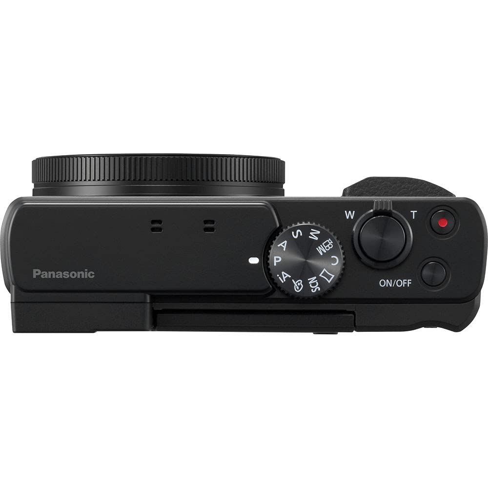 Panasonic Lumix DCZS80 Digital Camera (Black) (DC-ZS80K) - Bundle - with 12 Inch Flexible Tripod + Camera Bag + Cleaning Set