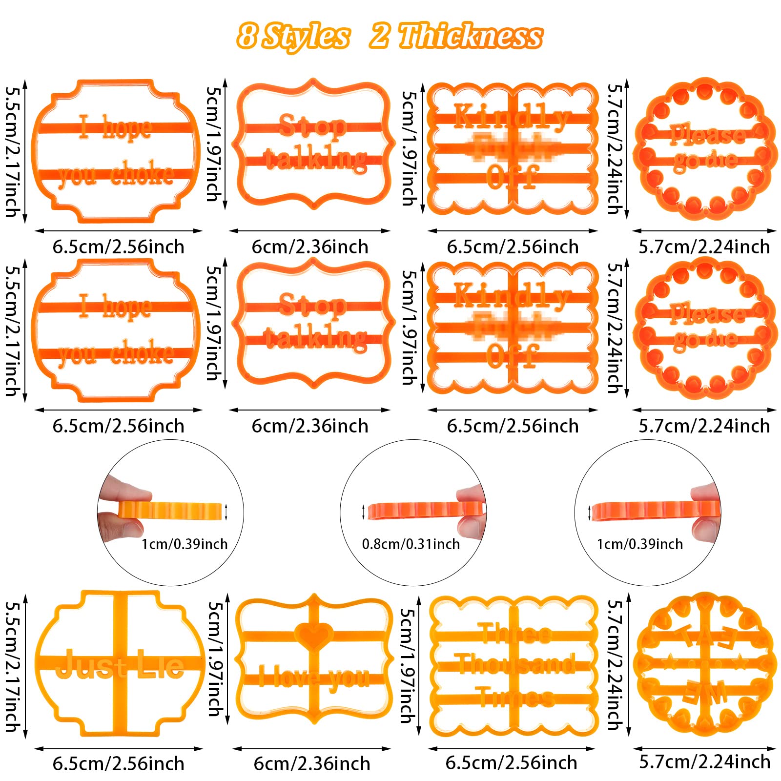 12 Pieces Funny Cookie Moulds for Baking, Cookie Moulds with Sayings Cuss Words, Cookie Cutters Form with Fun and Irreverent Phrases, Cookie Moulds with Wish Words for Kitchen DIY Supplies