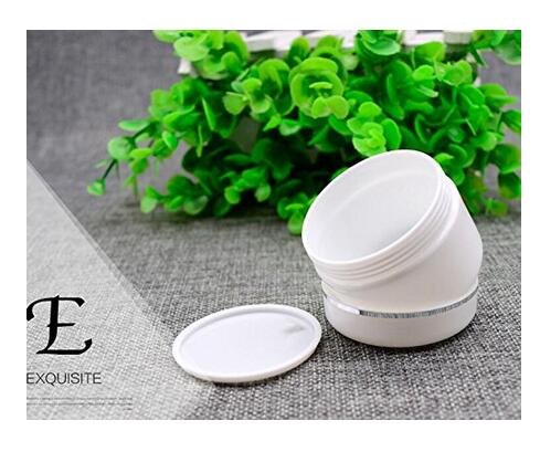 8 Oz (250ml) White Plastic Cosmetic Jars with Inner Liners and Dome Lids Refillable Make-up Cosmetic Containers Pot Case for Scrubs Oils Salves Creams Lip Balm Lotions Nail Accessories Pack of 6