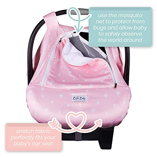 Car Seat Covers for Babies Girls Car Seat Canopy Stroller Cover for Spring Autumn Winter Car Seat Cover Infant Girl Babies Stretchy and Kick Proof with Net Multi Use Soft & Breathable
