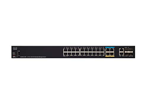 Cisco SG350X-24PD Stackable Managed Switch | 20 ports Gigabit | 4 Ports 2.5G Multigigabit | 375W PoE | 2 x 10G Combo + 2 x SFP+ | Limited Lifetime Protection (SG350X-24PD-K9-NA)