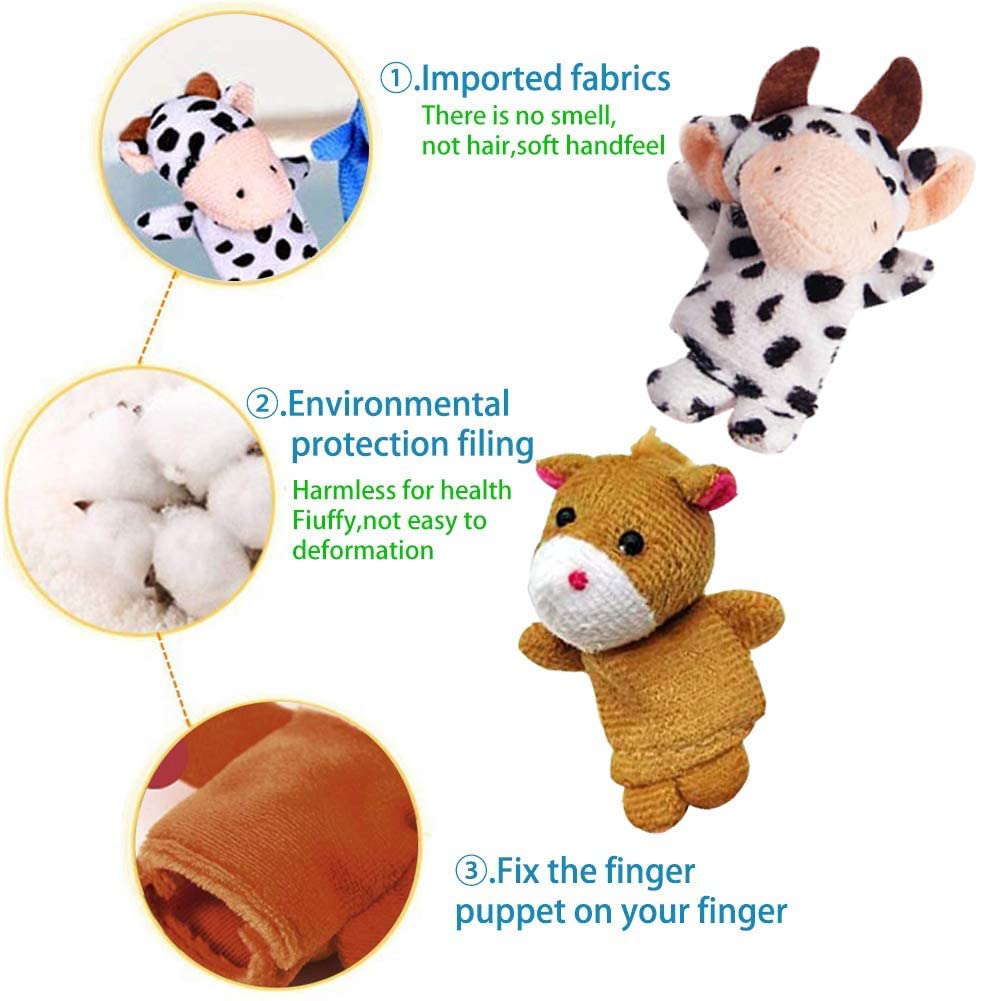 12 Pack Plush Animal Finger Puppet Toy with Valentine's Greeting Cards, Valentine School Classroom Prize Party Favor Toys, Valentine Gift Exchange