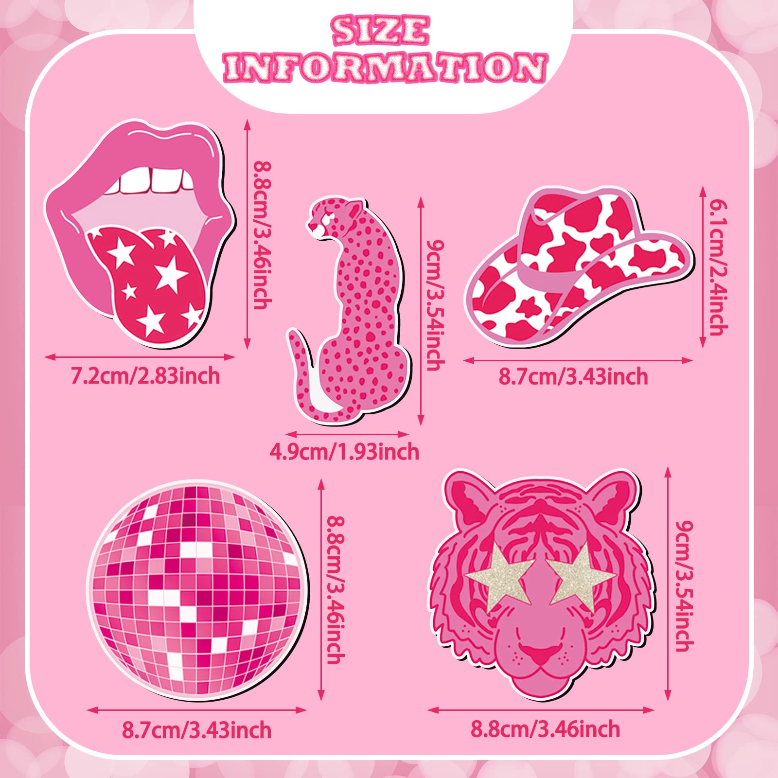 16pcs Pink Preppy Refrigerator Magnets Women Fridge Magnets Cute Magnetic Pink Locker Accessories Preppy Locker Decor Boho Locker Decoration Smiling Face Leopard Decorative Magnets for Girls Kitchen