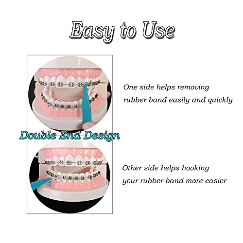 EvaGO 600 Pieces Medium 3.5 Ounce Orthodontic Elastic Rubber Bands, 3/16 and 1/4 Inch Rubberbands Fix Tooth Gap with 6 Pieces Free Elastic Placer for Braces