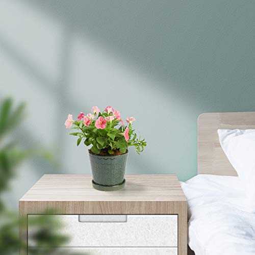 BUYMAX Succulent Planter β4β+5β+6β inch Ceramic Flower Pot with Drainage Holes and Ceramic Tray - Gardening Home Desktop Office Windowsill Decoration Gift Set 3 - Plants NOT Included (Patina)