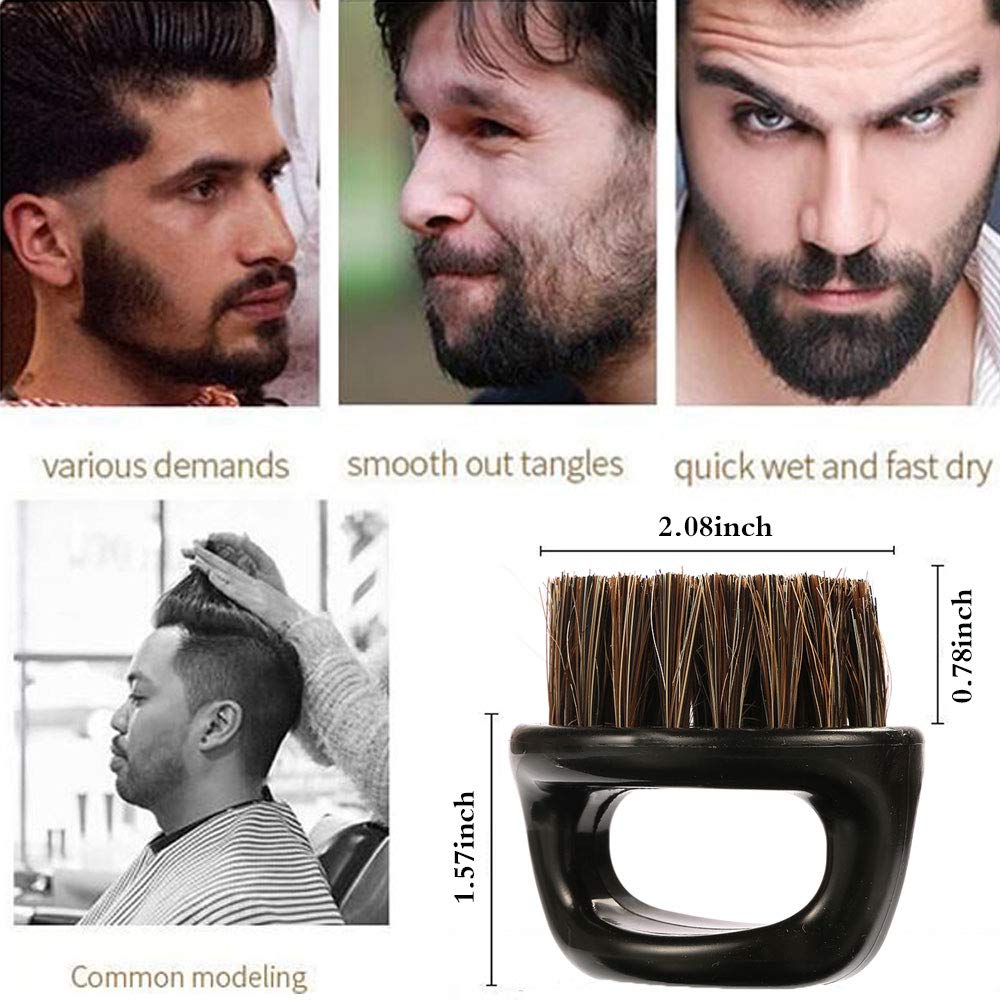 2-Pack Knuckle Brush for Barbers - Borogo Barber Brush for Fades (Essential Tool For Professional Barbering & Grooming Services), Beard Brush Neck Face Duster Brush for Hairdressing Salon Household