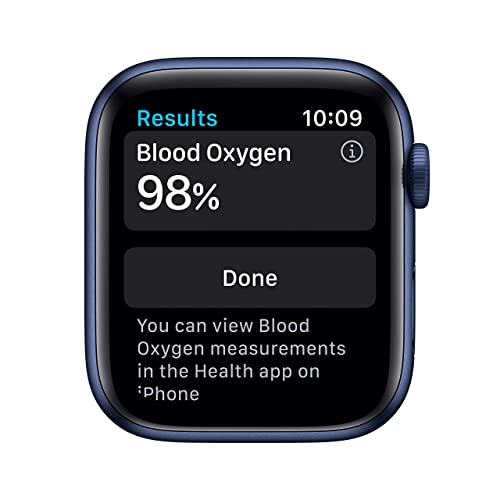 Apple Watch Series 6 (GPS + Cellular, 44mm) - Blue Aluminum Case with Deep Navy Sport Band (Renewed)