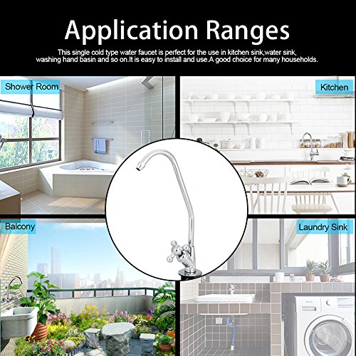 1/4'' Kitchen Faucet Tap Accessories,Zinc Alloy Chrome Reverse Osmosis RO Drinking Water Filter Tool For Filter Water