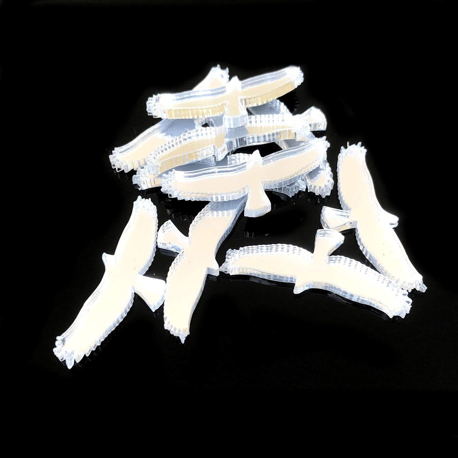 Super Cool Creations Eagle Shaped Crafting Mirrors, Set of 10, Many Colours, Shatterproof Acrylic, Red, Pack of 20 x 2cm