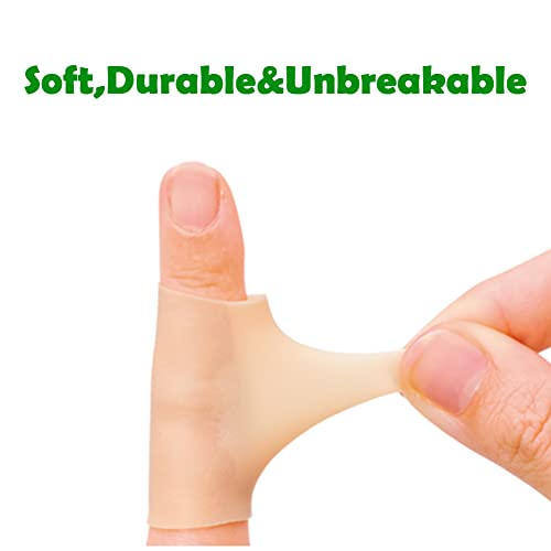 14 PCS Silicone Finger Cots, Gel Finger Protectors for Finger Tips, Soft Reusable Finger Caps Great for Trigger Finger, Hand Eczema, Finger Cracking, Finger Arthritis