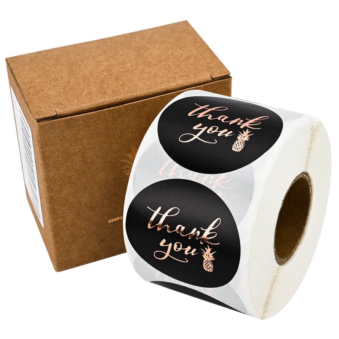 Thank You Stickers , 600 pcs 1.57inch Rose Gold Foil Thank You Labels for Small Business, Wedding, Birthday, Party