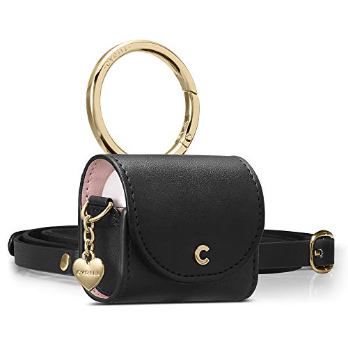CYRILL Airpods 3 Case Cover Mini Bag Classic Leather Cute for Women Designed for Airpods 3 Generation Case (2021) - Black