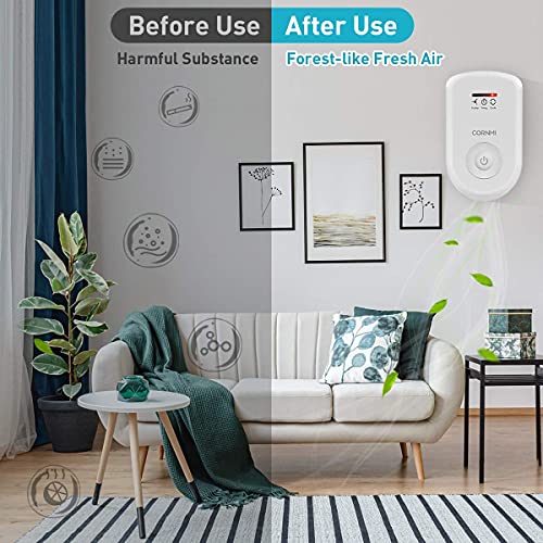 Air Purifiers Plug In for Home, Mini Odor Eliminator丨Ozone Negative Ion Dual Function丨Ionizer to Remove Smoke Pet Smell, Portable Deodorizer Freshener Cleaner for House Bedroom Bathroom Kitchen