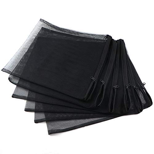 AQUA KT Aquarium Filter Mesh Media Bag Net Reusable for Fish Tank Activated Carbon, Biospheres, Ceramic Rings, Black, Pack of 6