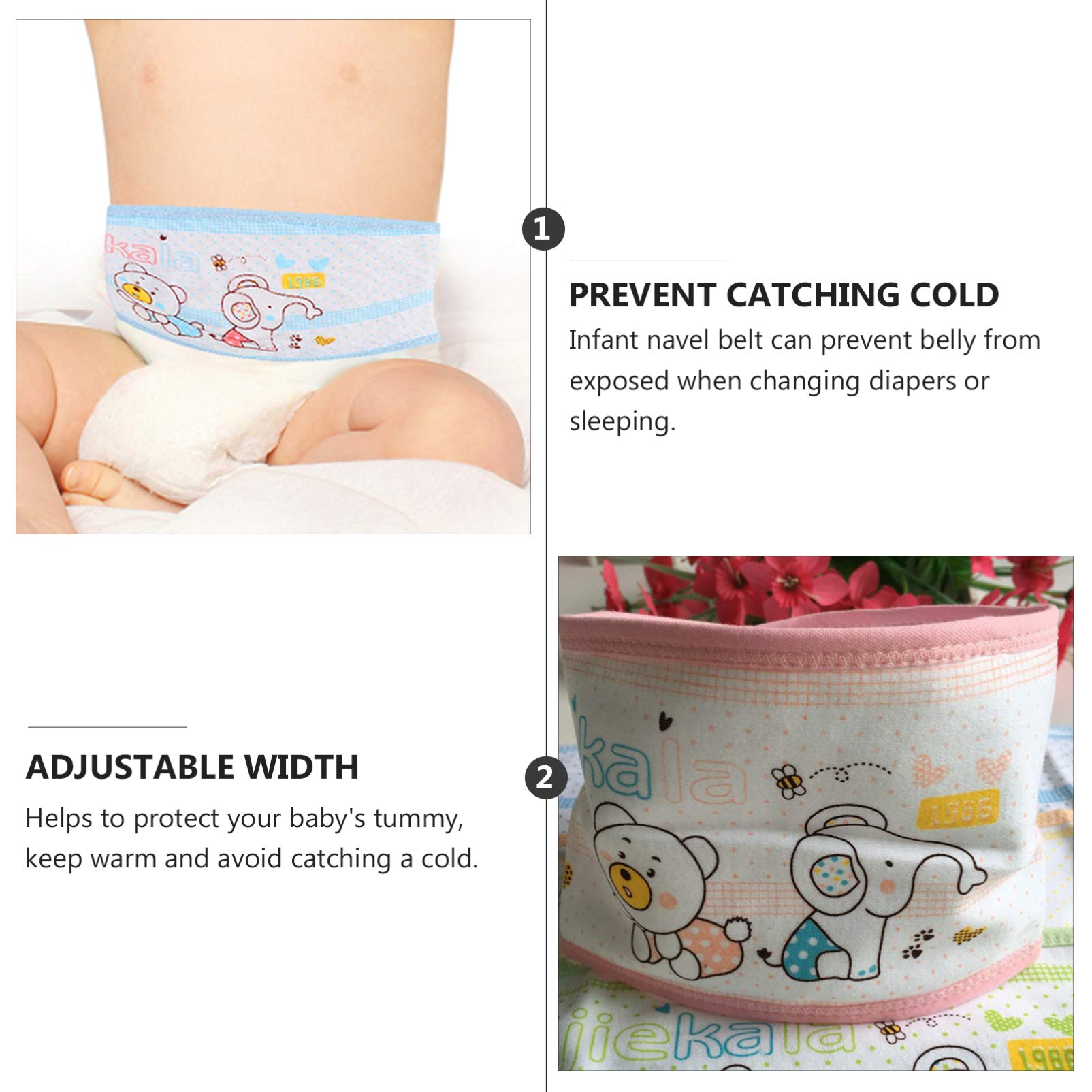 EXCEART 4pcs Baby Umbilical Hernia Belt Baby Belly Button Cord Band Infant Belly Wrap Adjustable Navel Belly Band