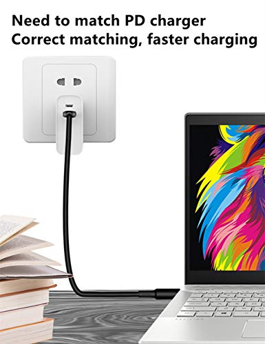 65W PD USB Type C Male Input to DC 7.4mm x 5.0mm Male (7.4mm x 0.6mm) Power Charging Cable Compatible for Dell Latitude E6420 E6430 E6430s E6430U E6440 E6500 E6510 (6.6 FT)