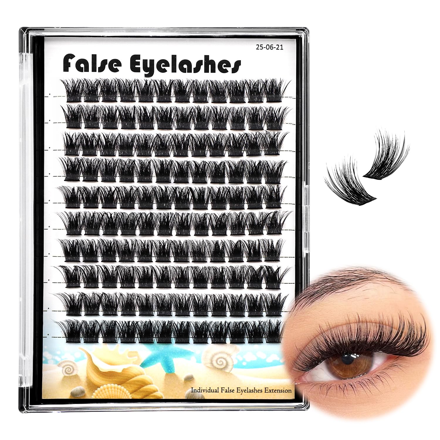 Large Tray- 10-20MM Available 120 Pcs D Curl Cluster Eyelashes Makeup Volume Eye Lashes Extensions Natural Long Wide Stem Individual False Eyelashes (16mm)
