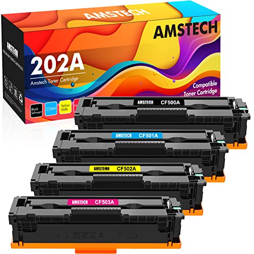 202A CF500A Toner Cartridge Compatible Replacement for HP 202A 202X Toner Cartridge for Pro MFP M281fdw M254dw M281cdw M281 M254 281fdw 281cdw 254dw Printer (Black Cyan Yellow Magenta, 4-Pack)