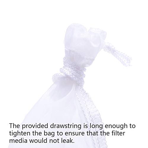 Alegi 180 Micron Aquarium Filter Media Fine Mesh Bag, 8" by 4" Small Resin Filters Media Bags for Fish Tank (8" 4"(4Pcs))