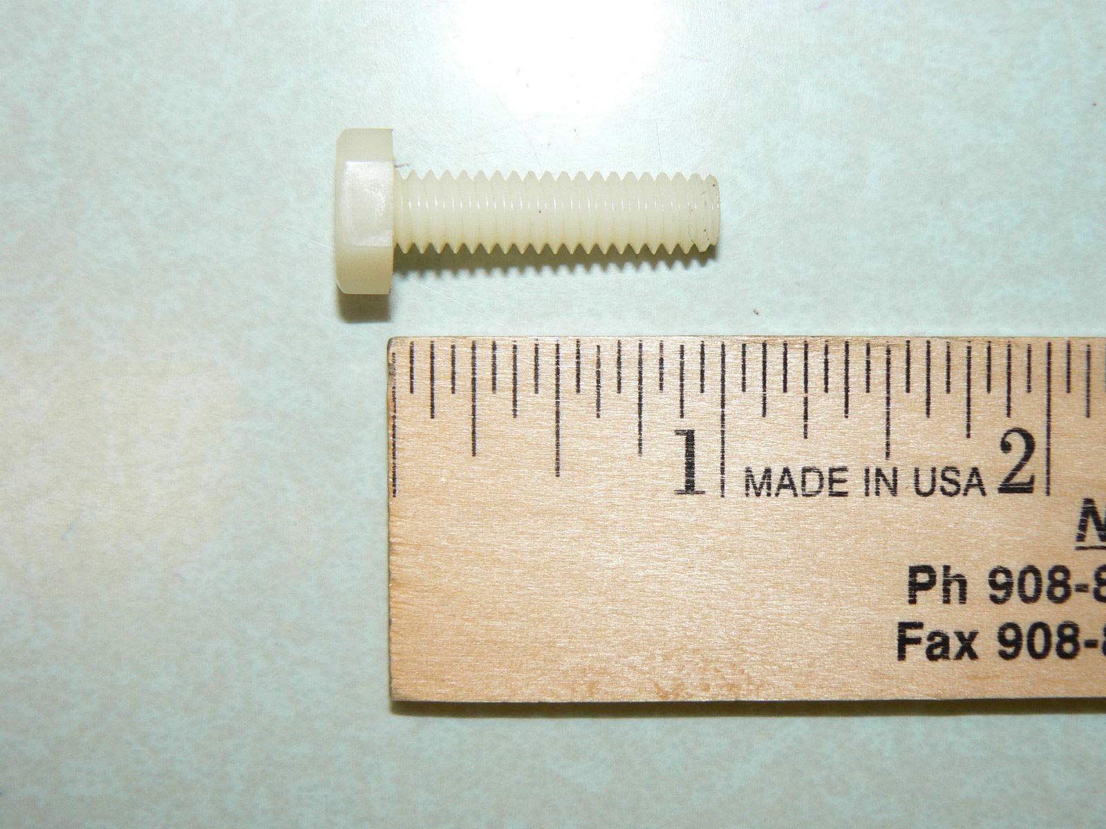 1/4"-20 X 1"Nylon Hex Cap Screws - Fully Threaded - Lot of 50 Pcs.