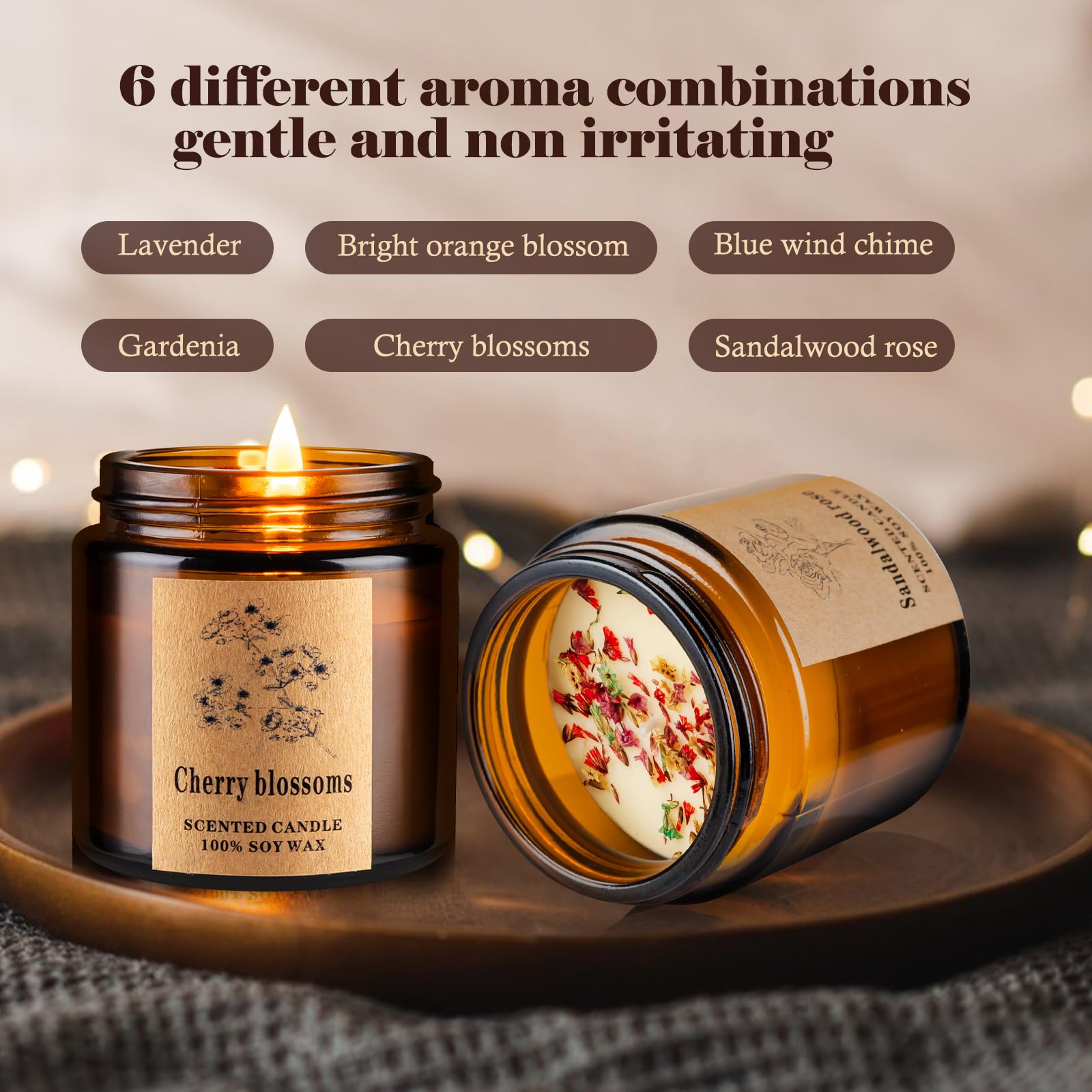12 Pack Scented Candles for Home Aromatherapy Candle Gift Set for Women Soy Wax Jar Candles Bundle Gift for Christmas Holiday Birthday Mother's Thanksgiving Day Present