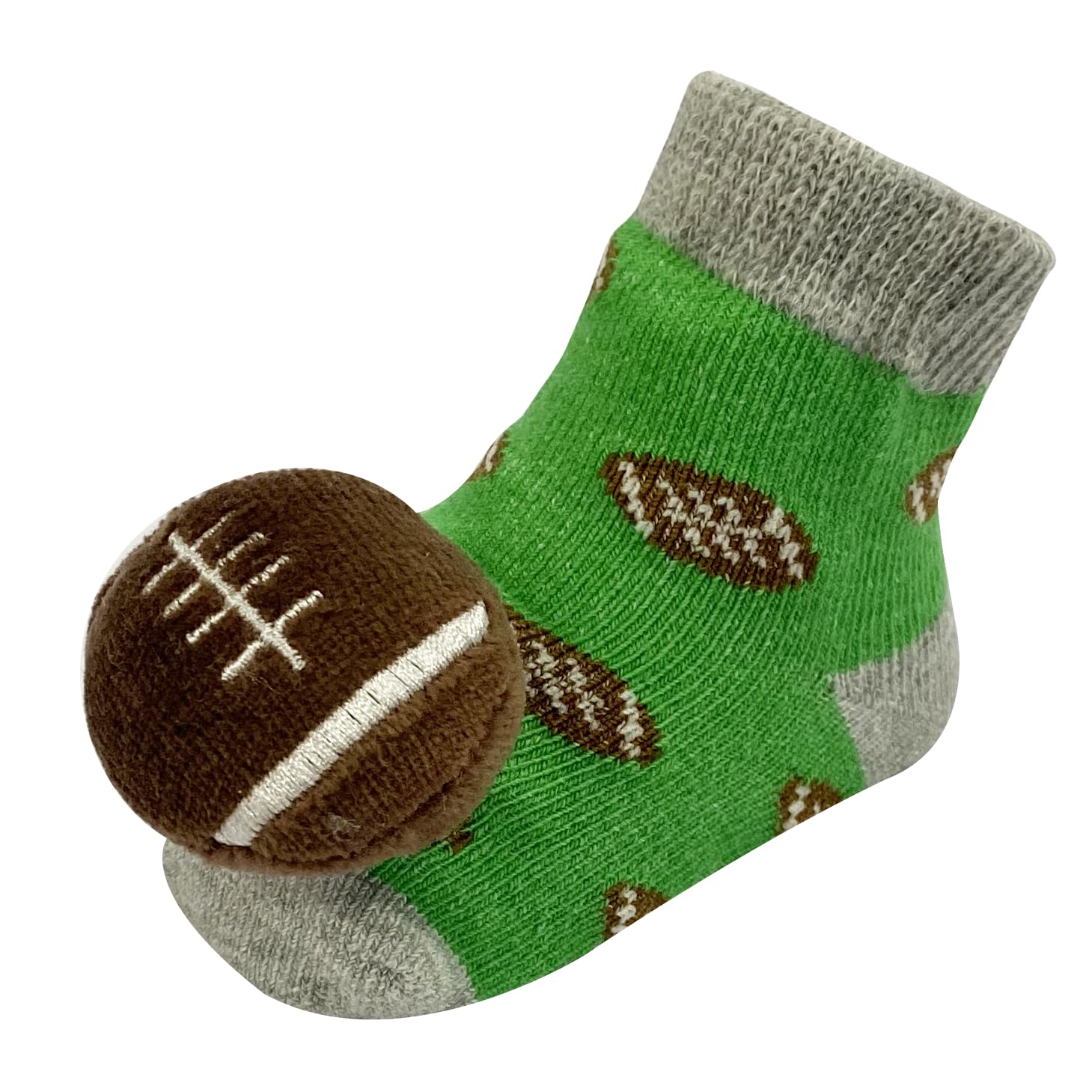PUPPET Baby Boy Rattle Socks for 0-6 Months Sports Themed Set Baseball Rugby Basketball