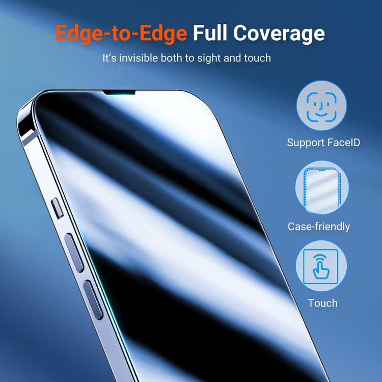 TORRAS Diamond Shield for iPhone 13 Pro Max Screen Protector for iPhone 14 Plus Phone Screen Saver Ultra Strengthened Tempered Glass [Full Coverage] Shatterproof [Anti-Fingerprint] 2-Pack, 6.7"