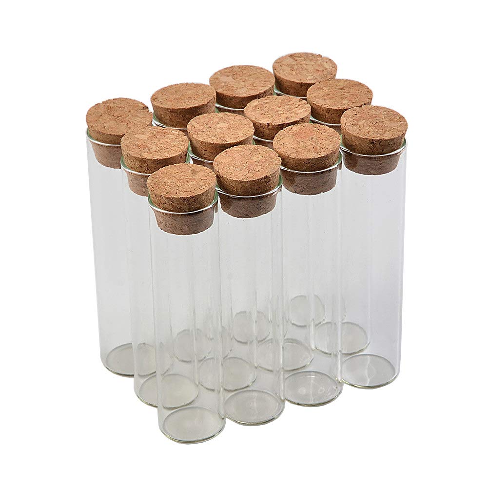 22120mm 30ml Empty Glass Transparent Clear Bottles with Cork Stopper Glass Vials Jars Storage Bottles Test Tube Jars 24pcs (24, 30ml)