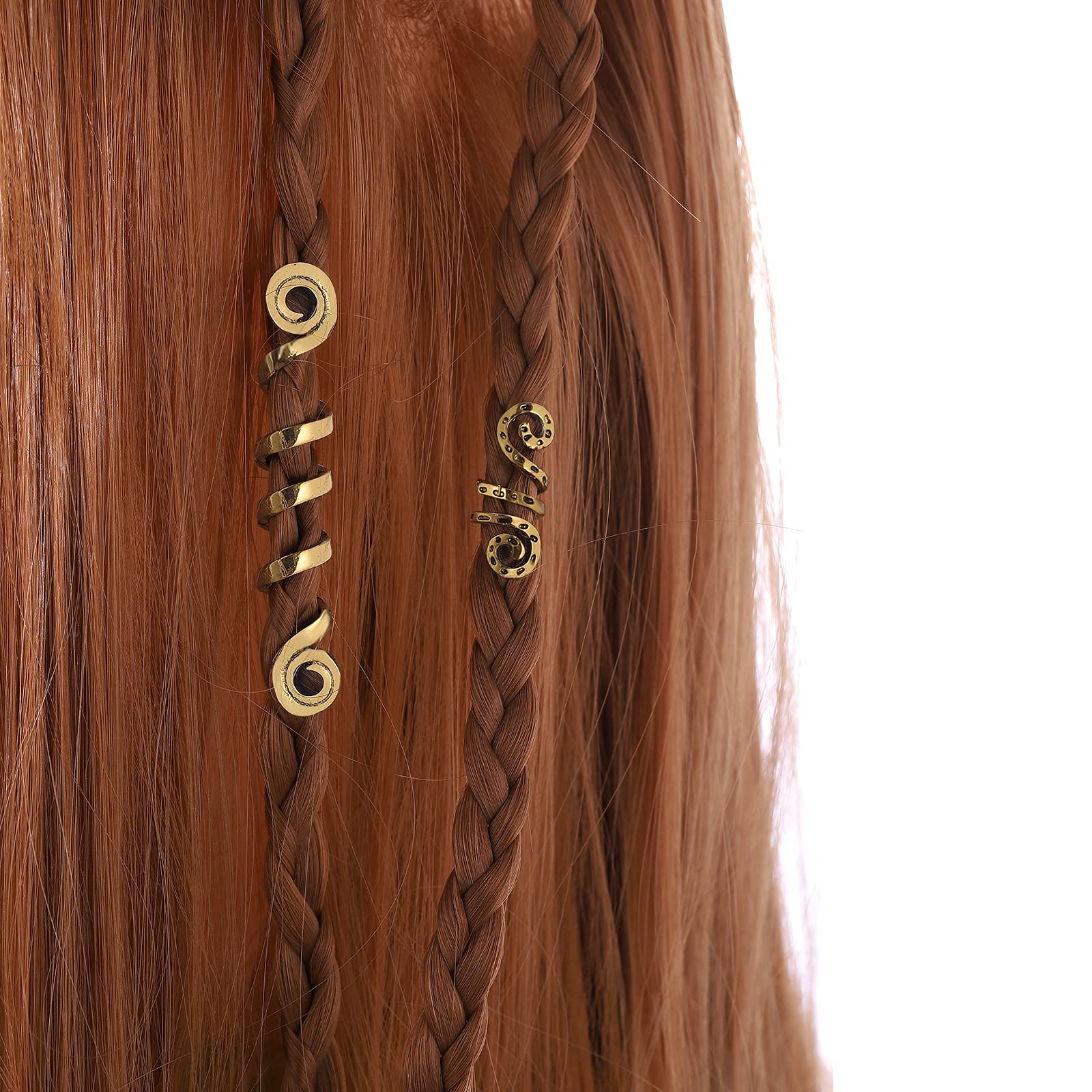FRDTLUTHW Gold Snake Hair Jewelry for Braids, Halloween Hair Decoration, Dreadlock Accessories for Women(pack of 6)