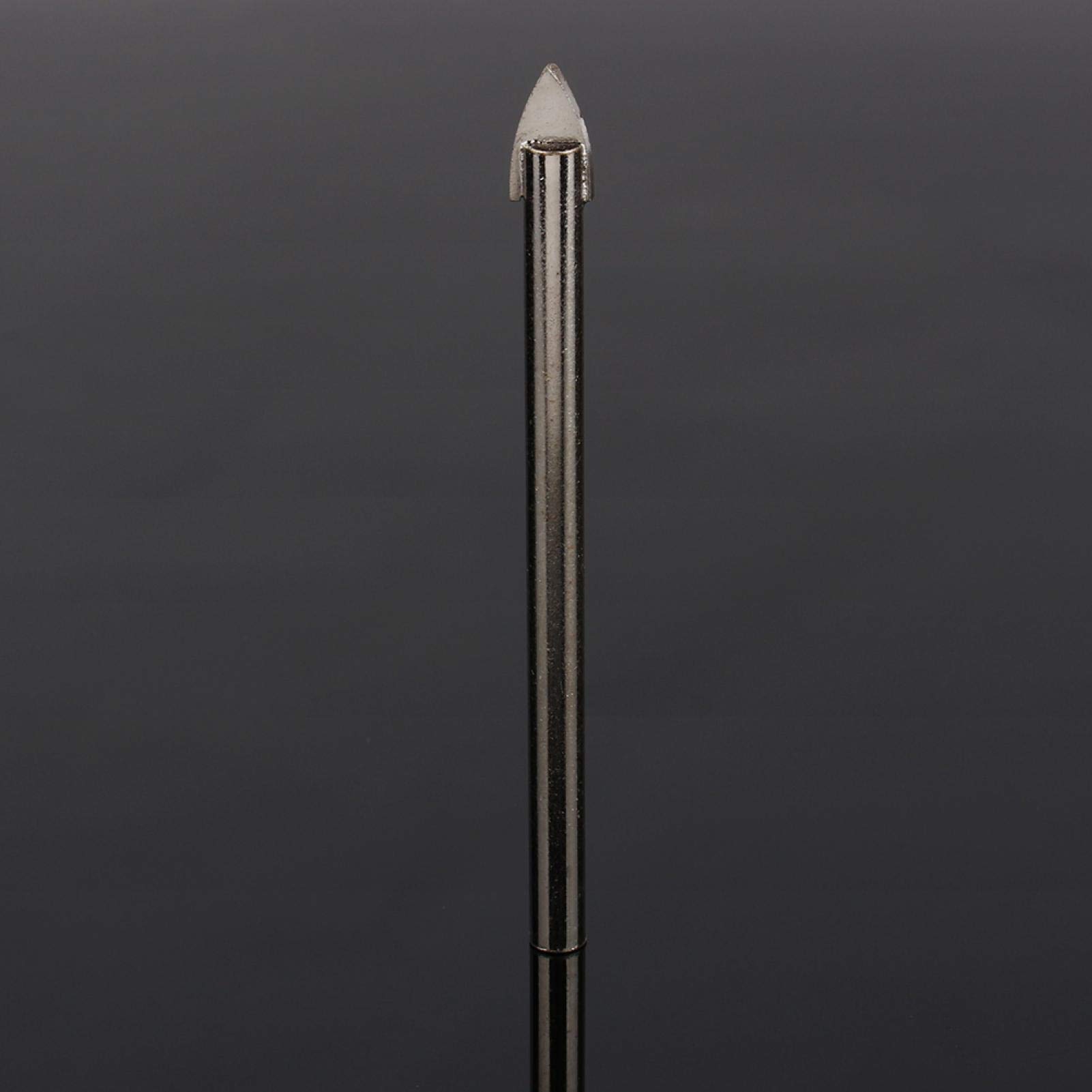 10Pcs 6mm Carbide Alloy Spear Head Drill Bit Tile Glass Ceramic Mirror Drill Bit U-Shaped Groove Desigh Tungsten Carbide Drill Bit Set Triangle Spear Point Head Glass Hex-Shank Drill Bits