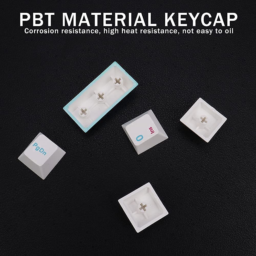PBT White Japanese Keycaps 135 Keys Dye Cherry Profile with Key Puller Suitable for 104/87/84/61 60% MX Cherry Gateron Gaming Keyboard(135 Keycaps)
